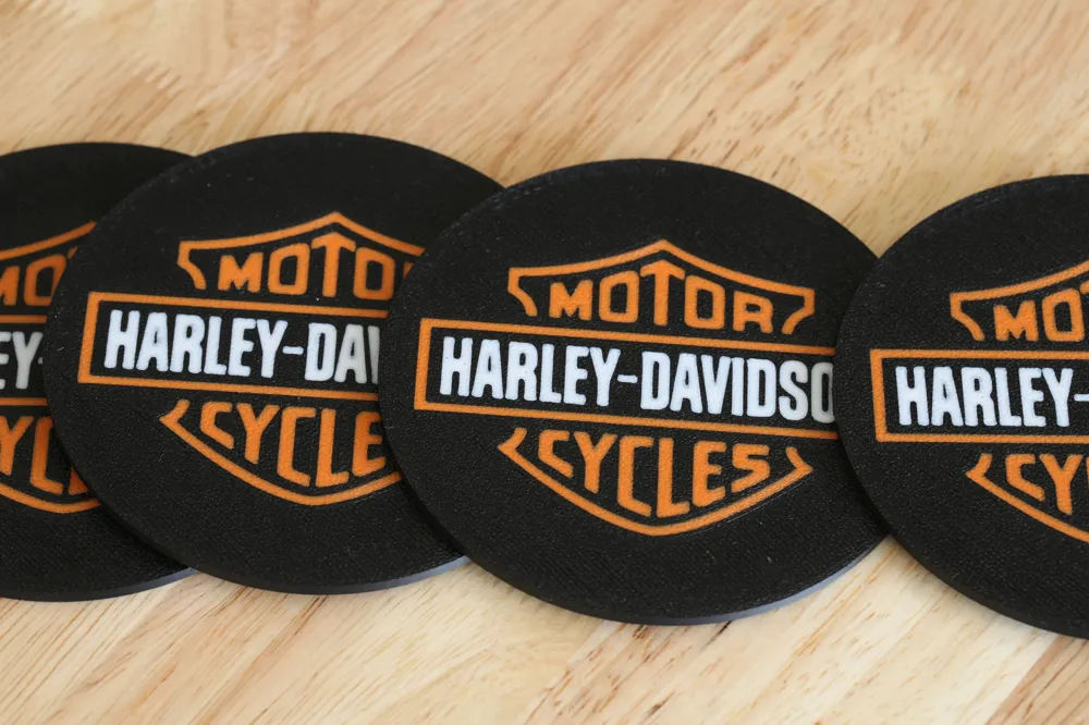 Harley Davidson Motorcycle 100mm Round Coaster - Free 3D Print Model ...