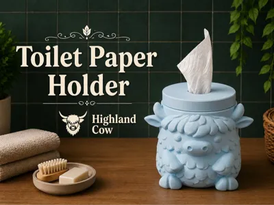 Highland Cow Toilet Paper Holder - Free 3D Print Model - MakerWorld