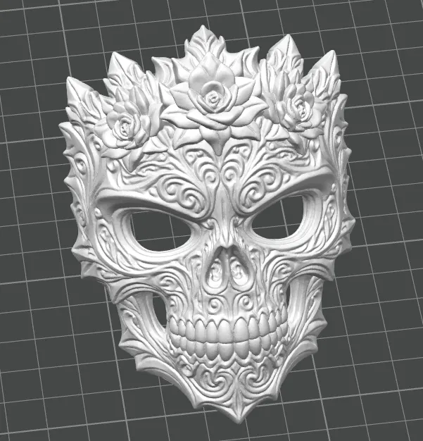 The Crowned Calavera Skull Mask - Free 3D Print Model - MakerWorld