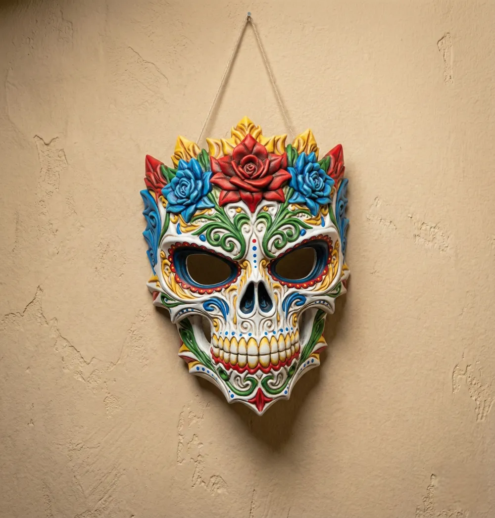 The Crowned Calavera Skull Mask - Free 3D Print Model - MakerWorld