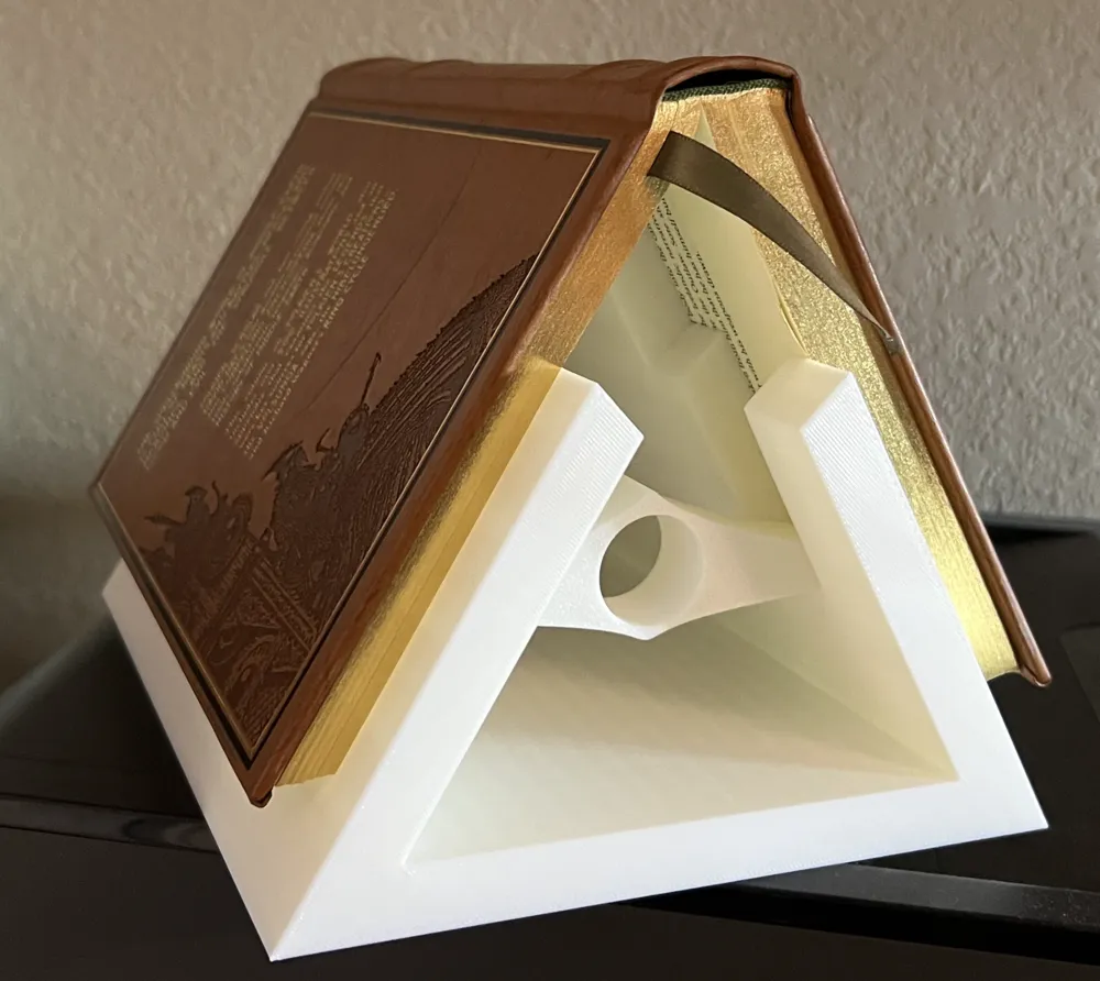 Book Holder with Integrated Page Holder by Adam L - MakerWorld