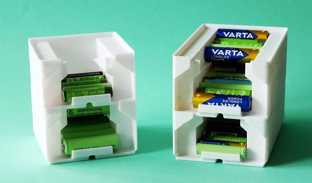 Stackable Gridfinity Battery Holder – AA & AAA - Free 3D Print Model ...