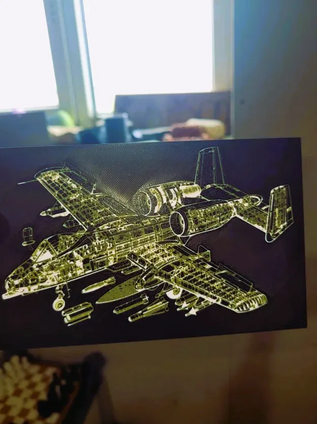 a10 warthog schematics hueforge (no ams) - Free 3D Print Model - MakerWorld