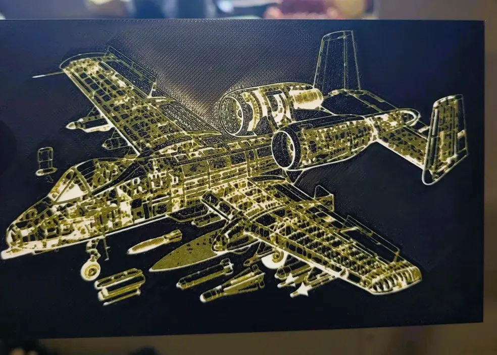 a10 warthog schematics hueforge (no ams) - Free 3D Print Model - MakerWorld