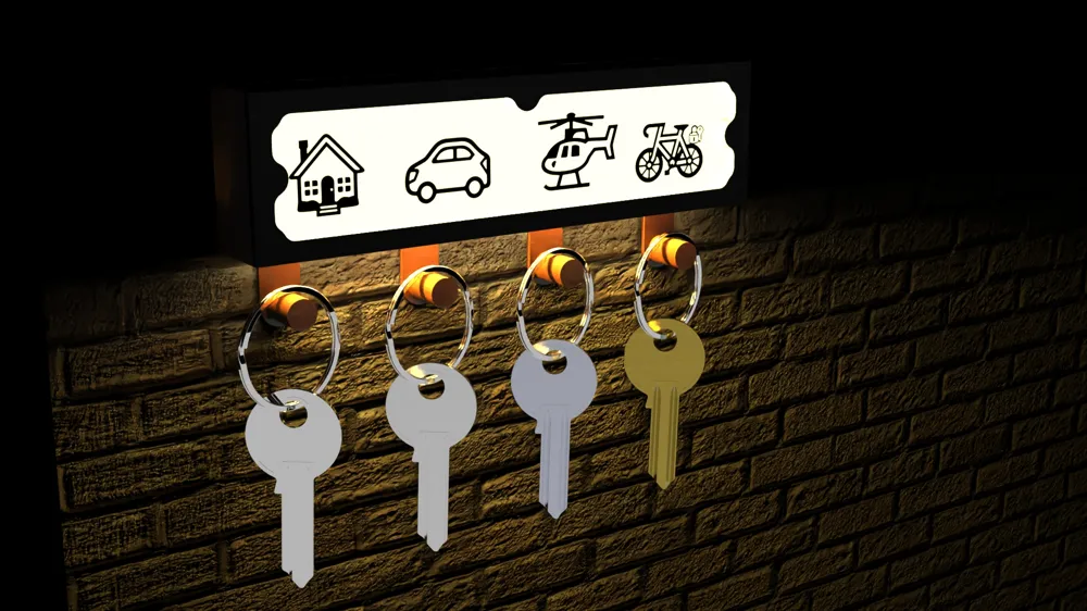 Illuminated Key Rack by godie77rh - MakerWorld