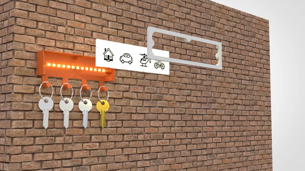 Illuminated Key Rack by godie77rh - MakerWorld