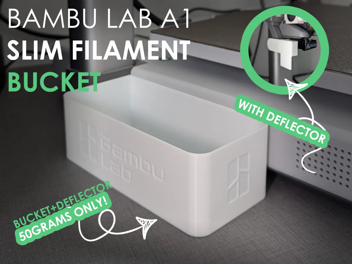 A1 Slim Filament Waste Catcher (Poop Bucket Chute) - Free 3D Print ...