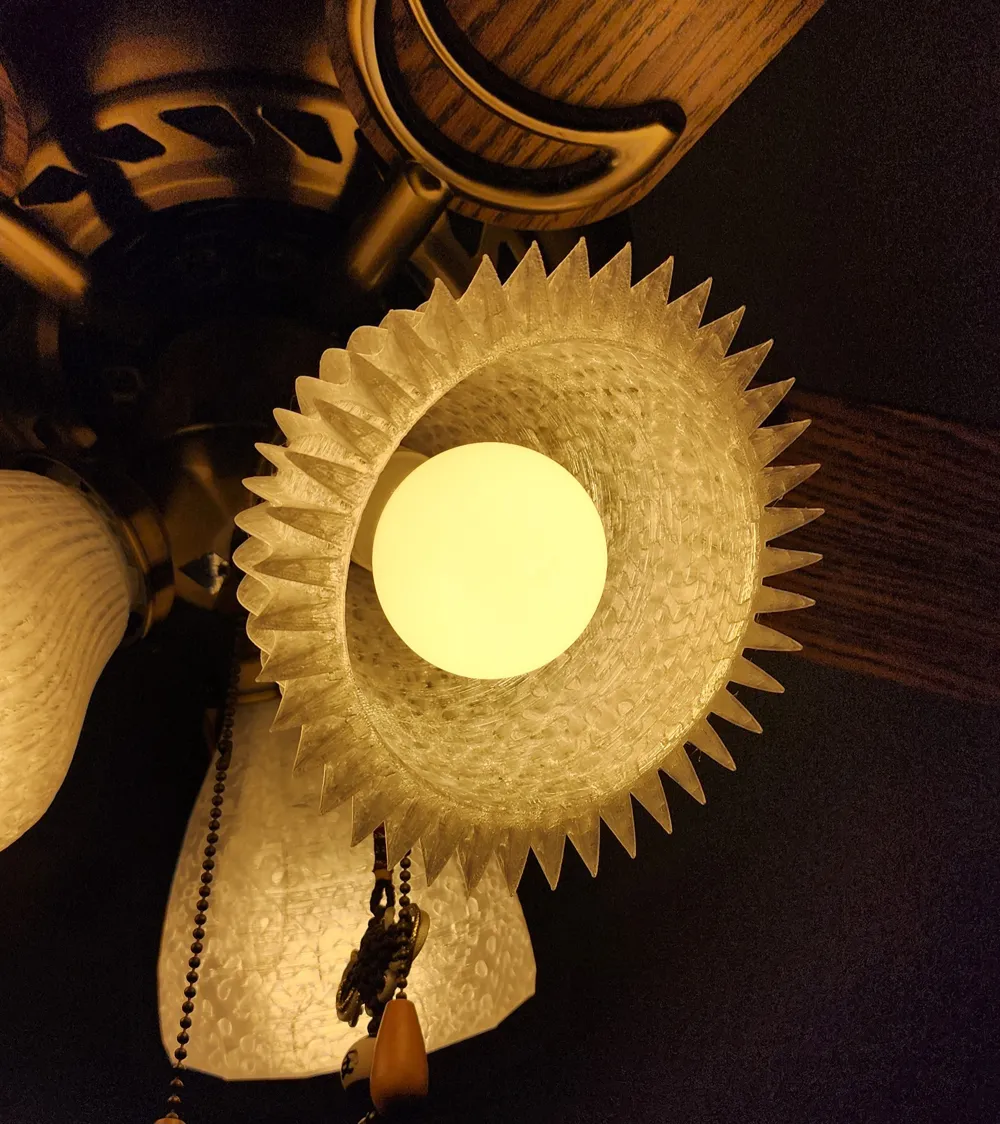 Ceiling Fan Light Fixture V2 - Free 3D Print Model - MakerWorld