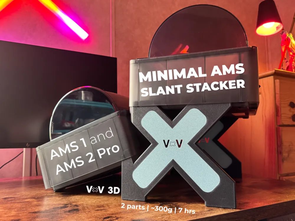 Minimal AMS Slant Stacker (for AMS 1 & AMS 2 Pro) - Free 3D Print Model ...