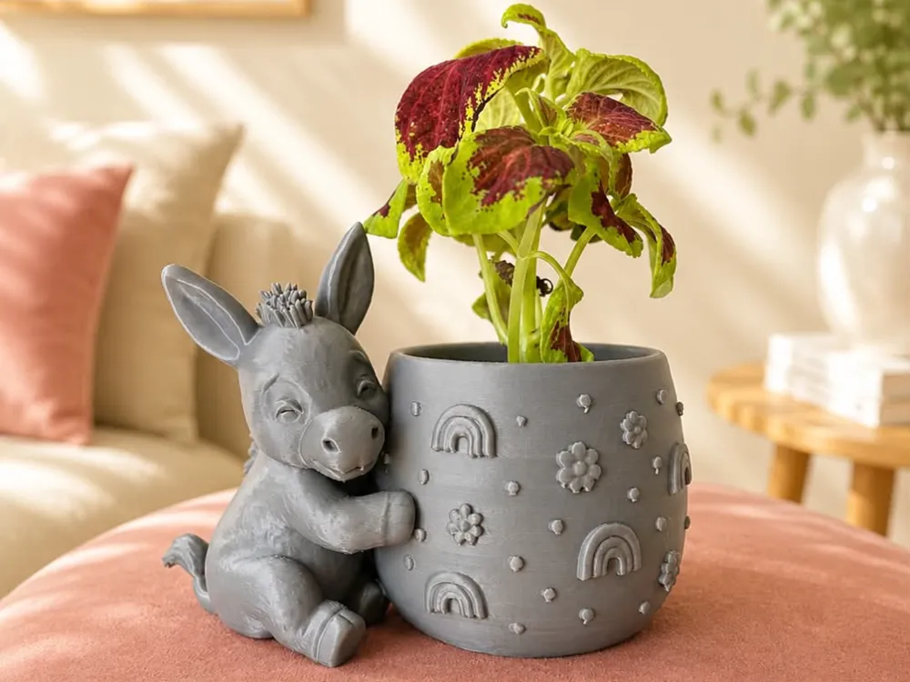 Cute Donkey Planter - Free 3D Print Model - MakerWorld