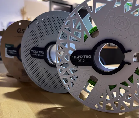 Best Clip RFID TigerTag Universal Filament Spools - Free 3D Print Model ...