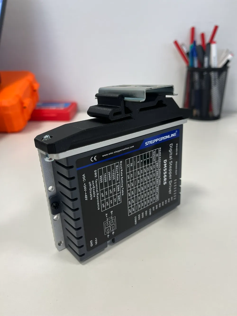 Stepper driver DM556RS DIN rail mount by 3D pr.nt - MakerWorld