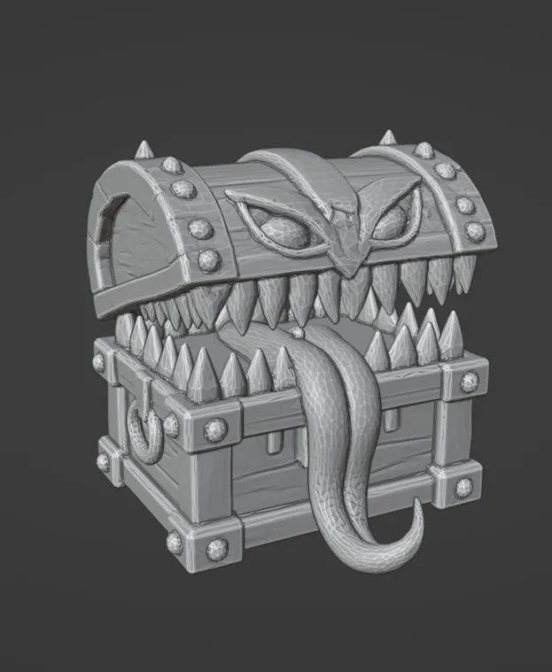 DnD Mimic Chest Monster | Fantasy RPG Prop for DnD by Redsing_ART ...