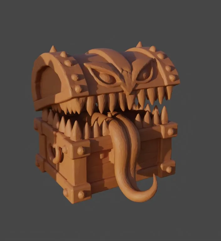 DnD Mimic Chest Monster | Fantasy RPG Prop for DnD by Redsing_ART ...