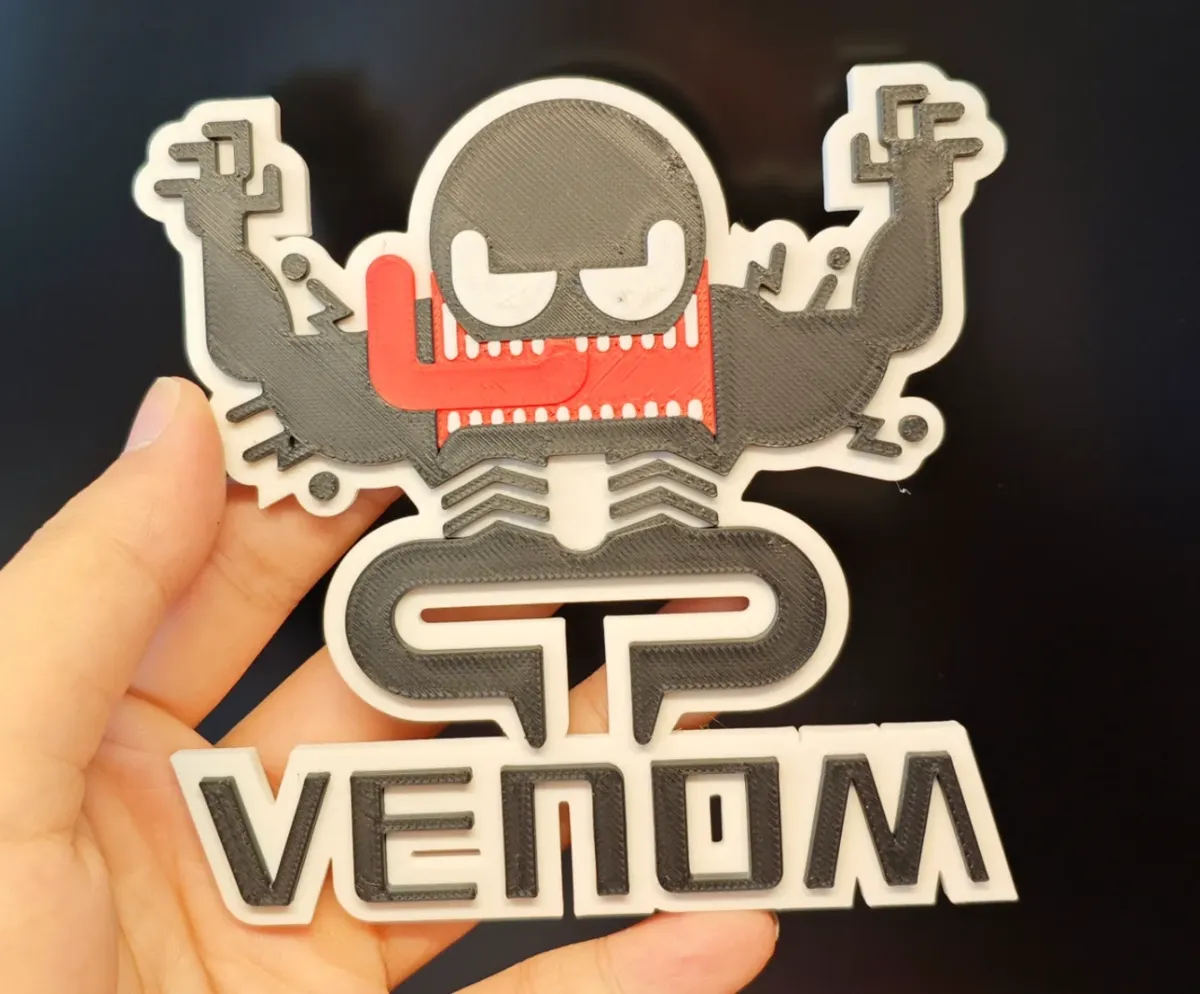 Venom logo refrigerator magnet - Free 3D Print Model - MakerWorld