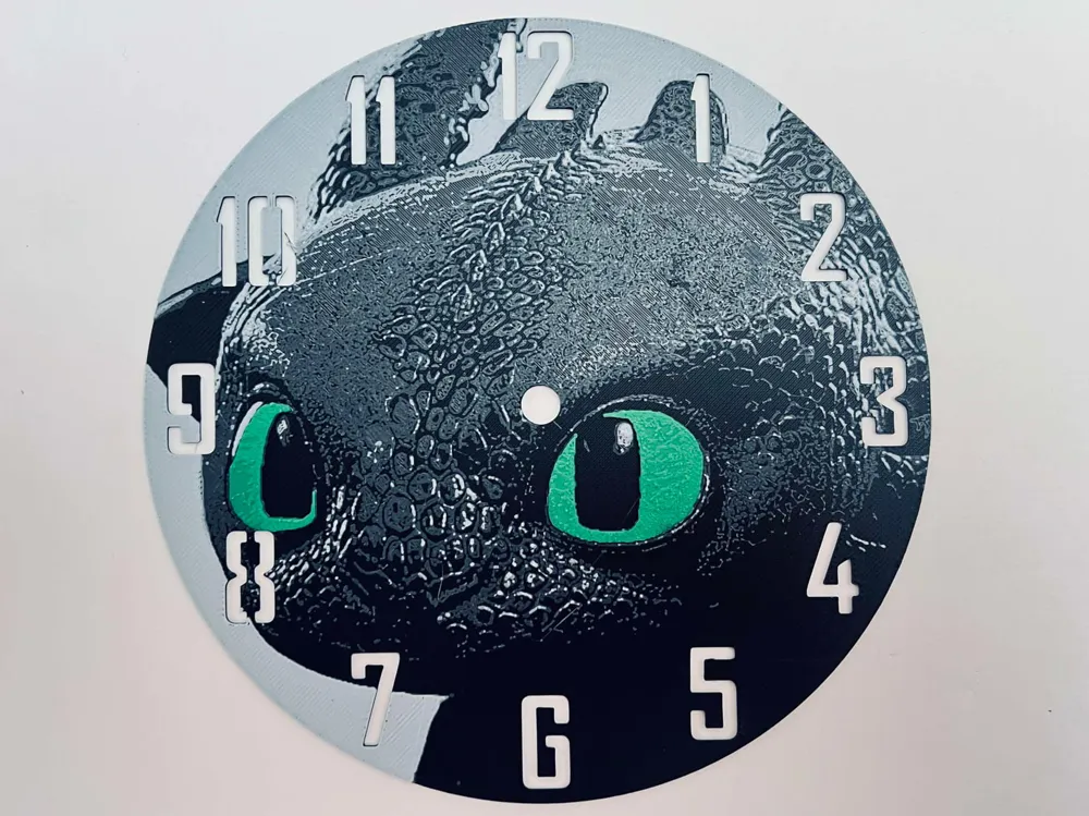 Customizable Clock - Toothless by 3djd MakerWorld: Download Free 3D Models