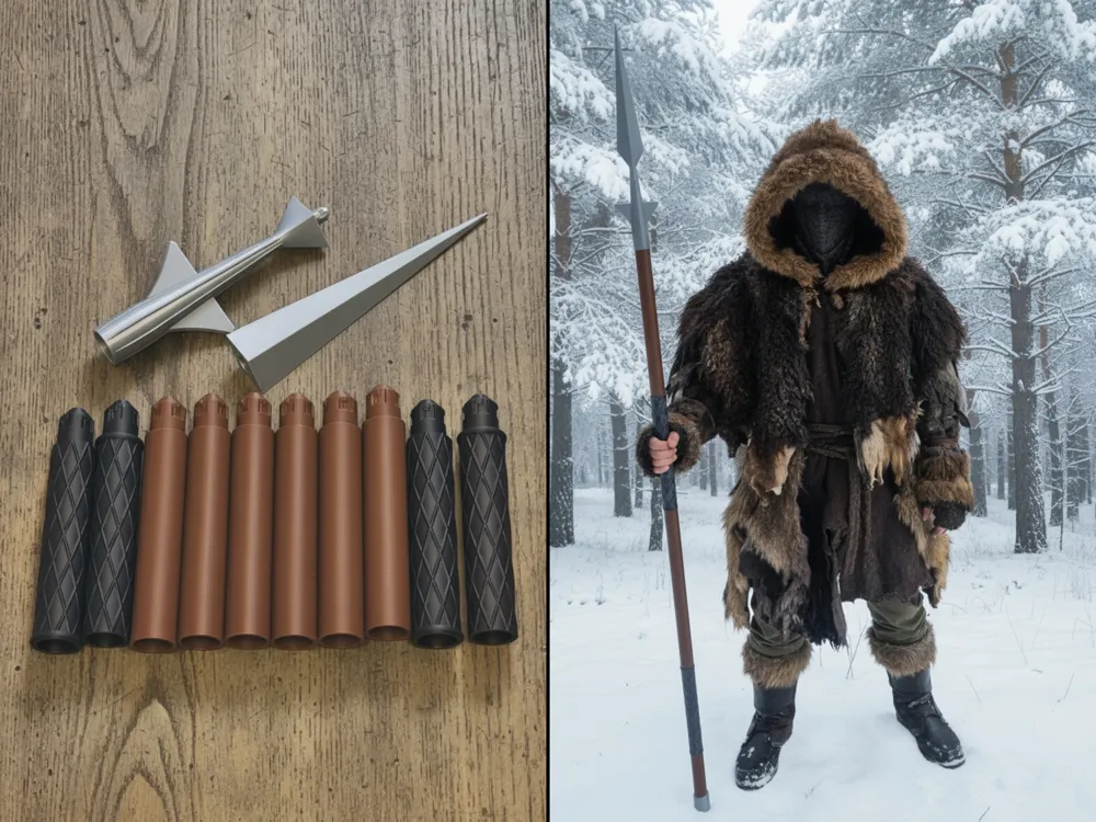 Boar Spear – Modular, no glue by Łukasz Orłowski MakerWorld: Download ...