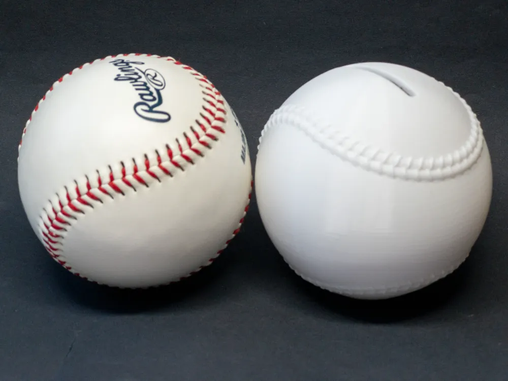 Baseball piggy bank - Free 3D Print Model - MakerWorld