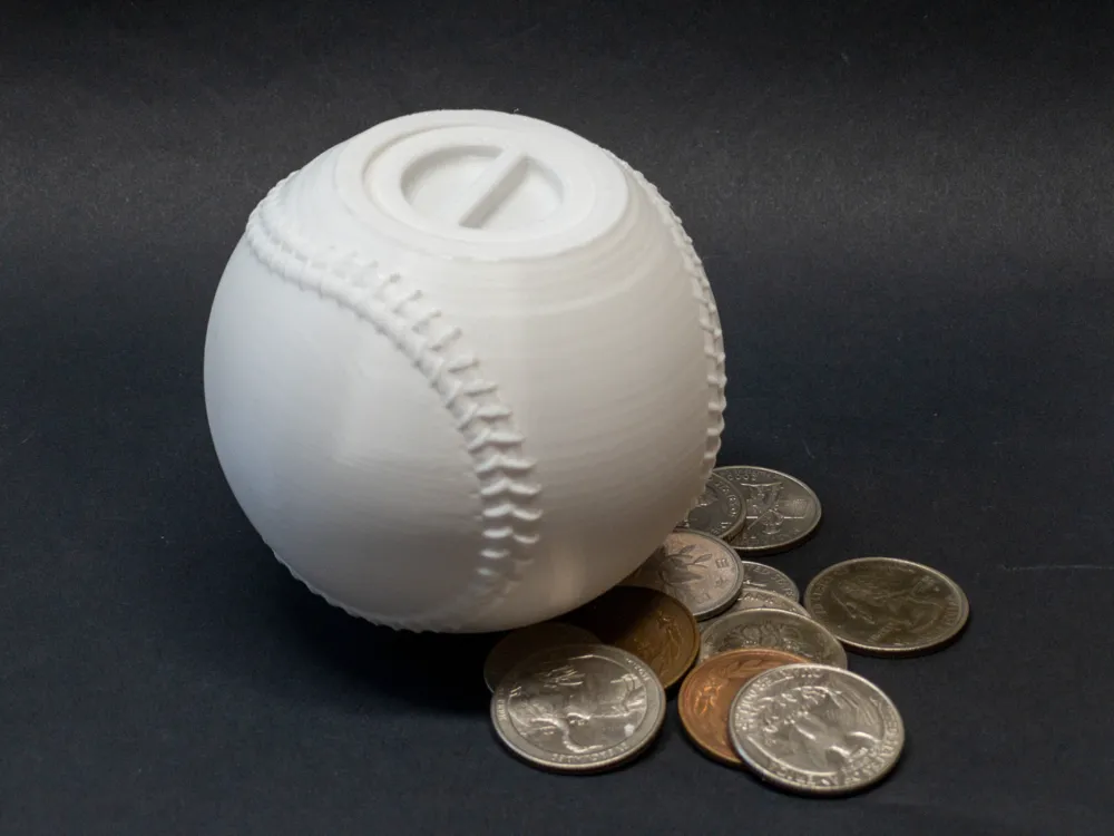 Baseball piggy bank - Free 3D Print Model - MakerWorld
