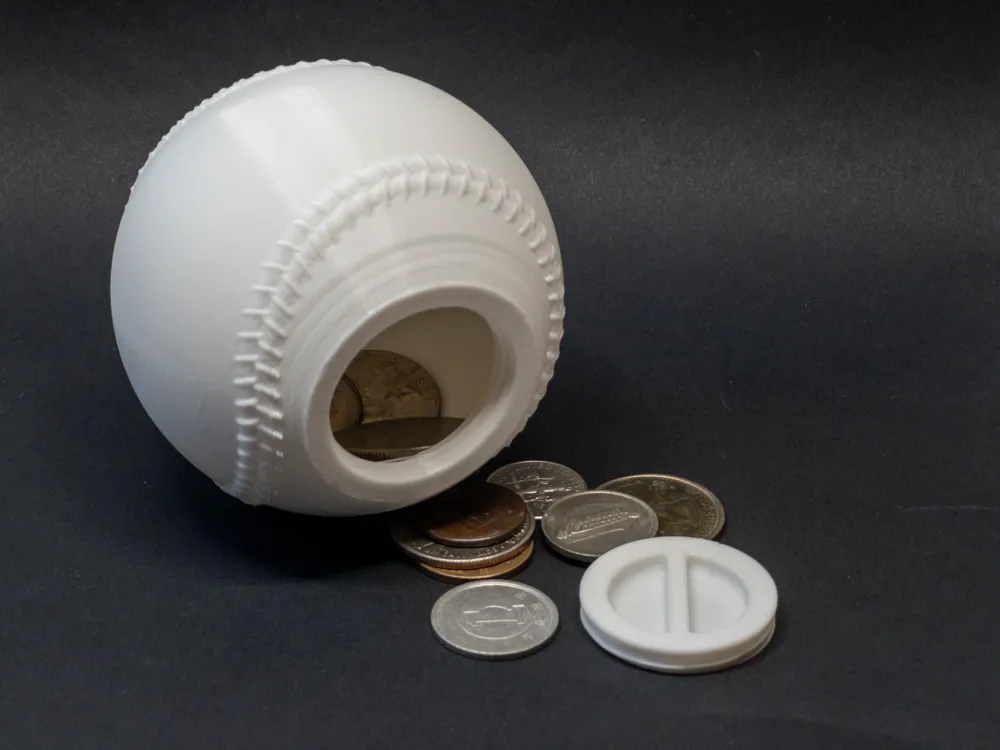 Baseball piggy bank - Free 3D Print Model - MakerWorld