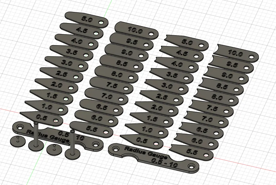 Radius Gauge 0,5-10mm and 10,5-20mm - Free 3D Print Model - MakerWorld
