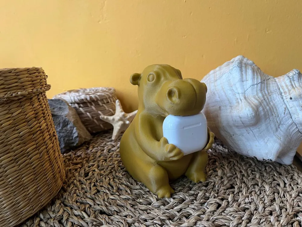 Cute Hippo eating Airpod(3rd, 4th, Pro 2) stand - Free 3D Print Model ...
