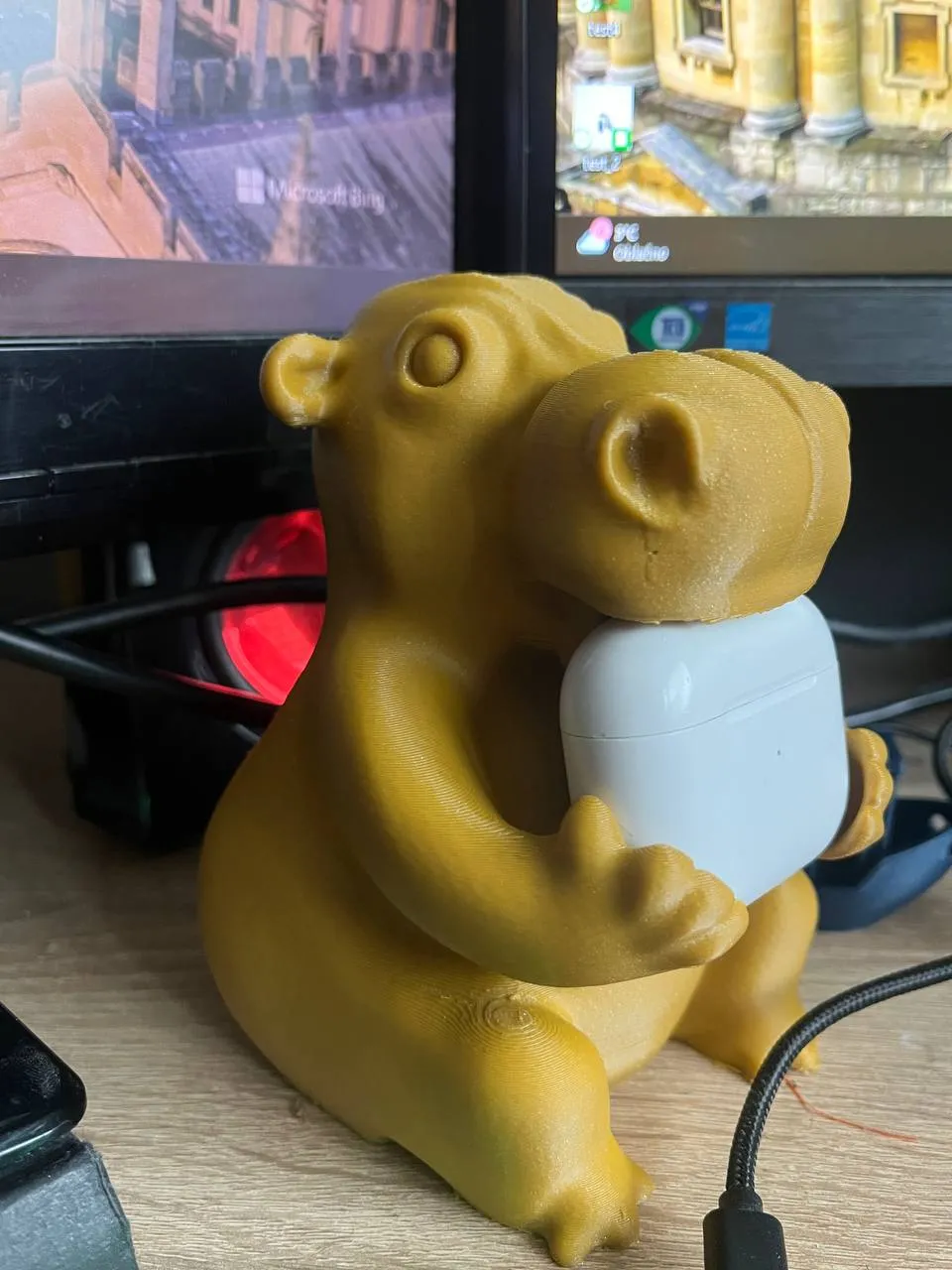 Cute Hippo eating Airpod(3rd, 4th, Pro 2) stand - Free 3D Print Model ...