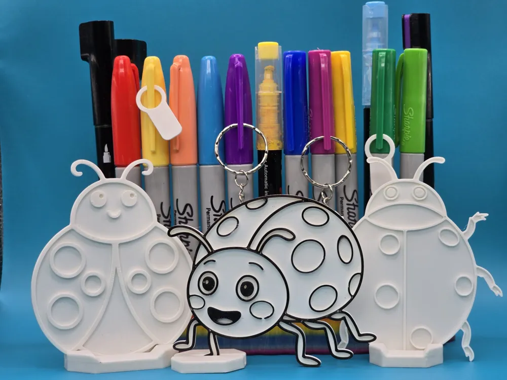 Cute Lady Bug Coloring Pack by Merilno3D MakerWorld: Download Free 3D ...