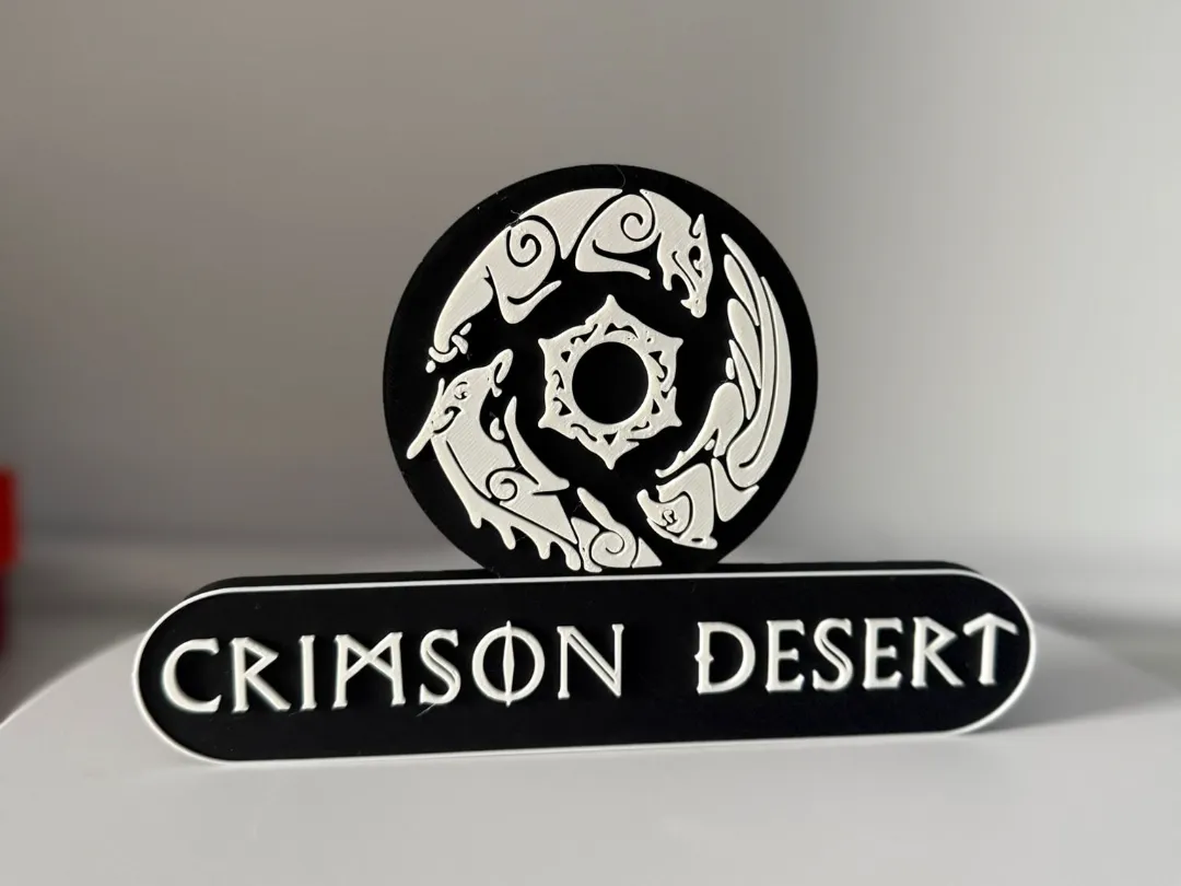 Crimson Desert logo sign - Free 3D Print Model - MakerWorld