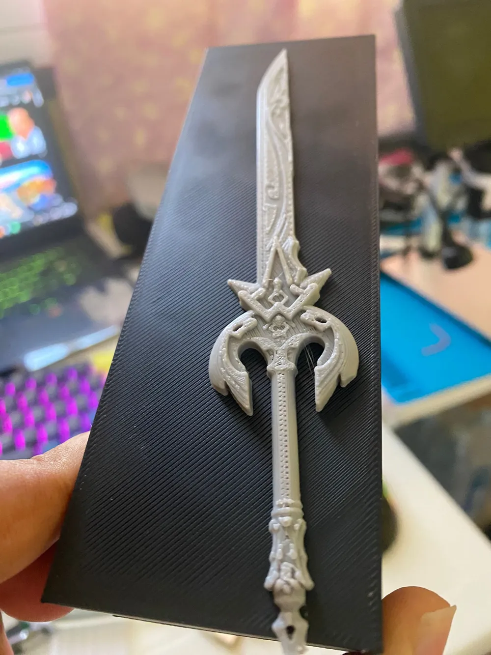 Genshin Impact Primordial Jade Cutter Key chain - Free 3D Print Model ...