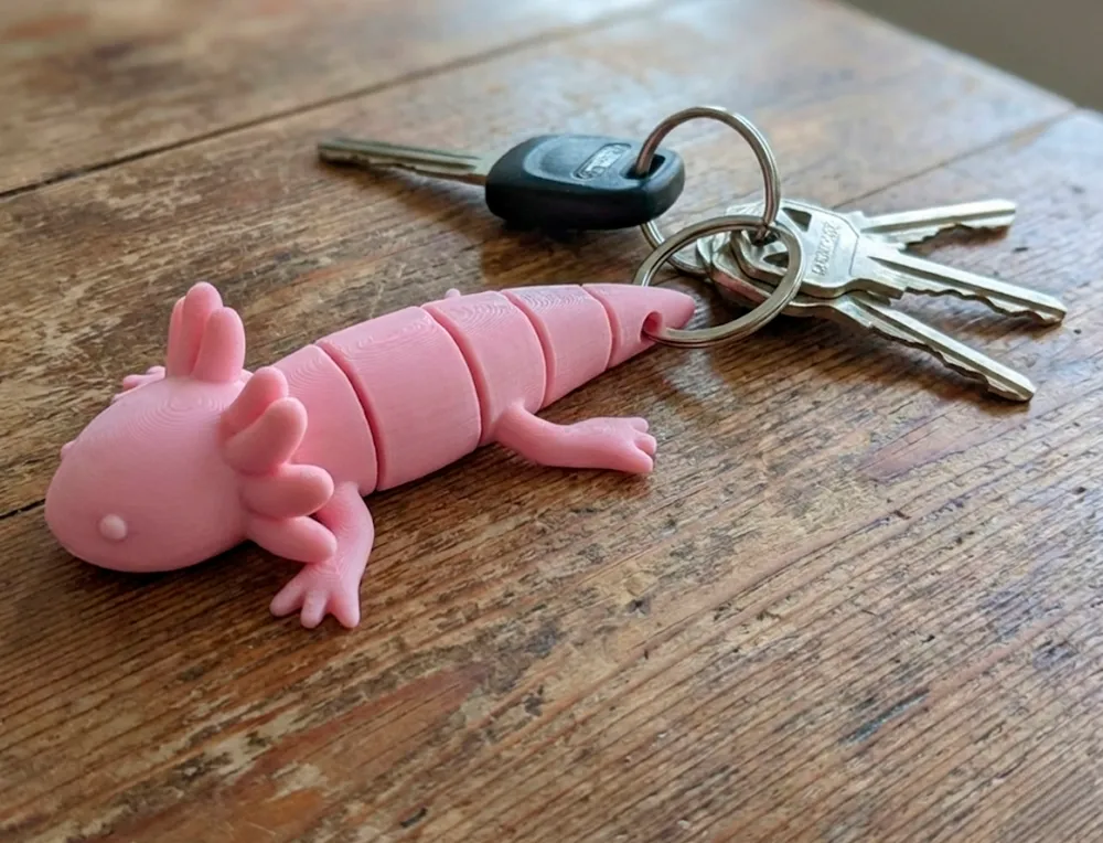 FLEXI AXOLOTL Keychain - Free 3D Print Model - MakerWorld