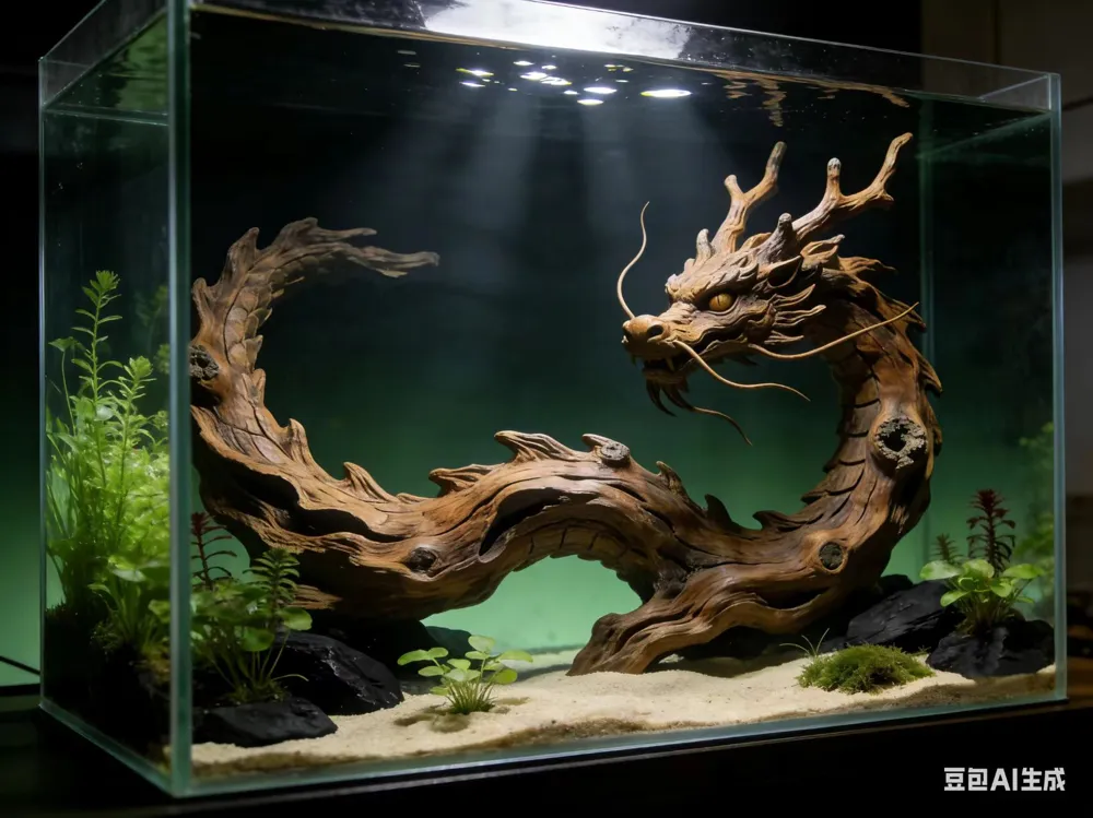 Wood Dragon Sculpture, Algae Dragon, suitable for aquarium landscaping ...