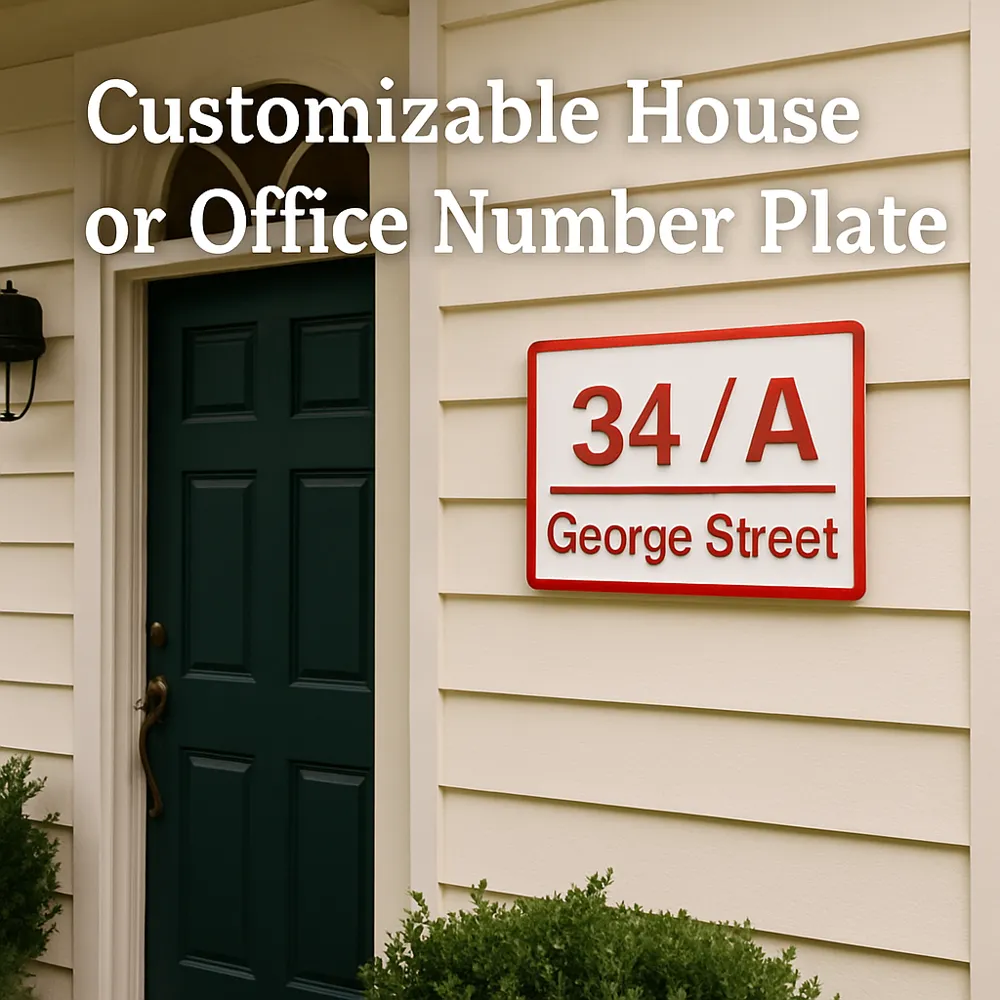 Customizable House or Office Number Plate - Free 3D Print Model ...