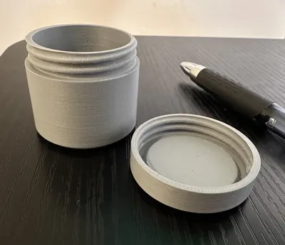 Small Threaded Container with lid - 40mm outside diameter x 35mm height ...