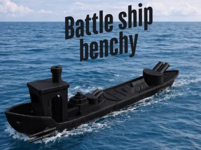 battle ship benchy - Free 3D Print Model - MakerWorld