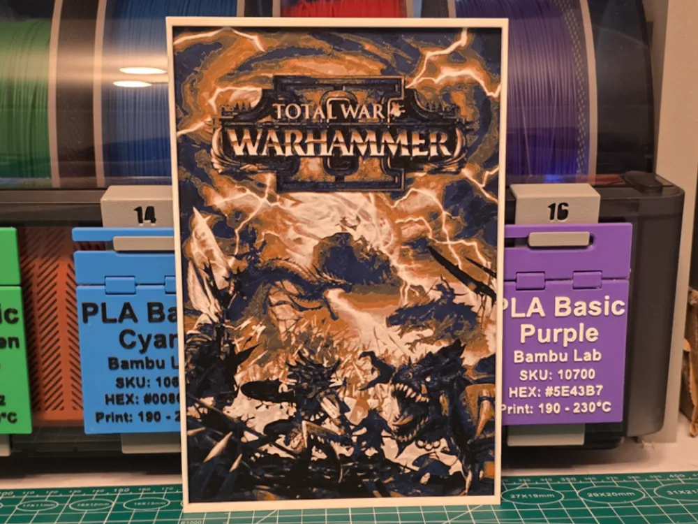 Total War: Warhammer II 海报 - Hueforge 艺术 来自 Lumpy3D MakerWorld：免费下载 3D 模型