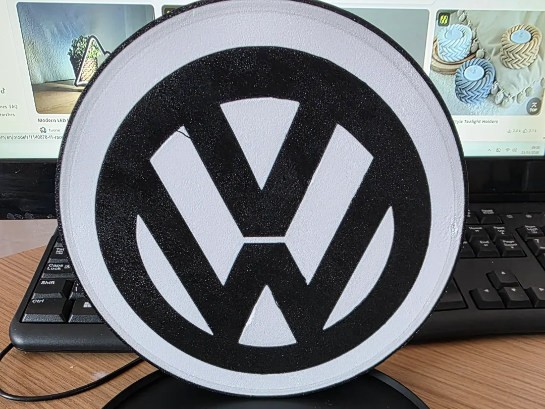 vw logo light box - Free 3D Print Model - MakerWorld