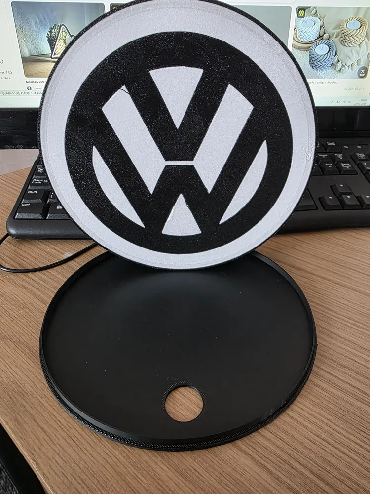 vw logo light box - Free 3D Print Model - MakerWorld