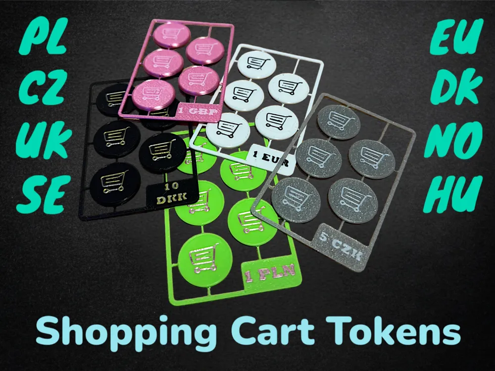 Shopping Cart Tokens Kit Card by HUXI - MakerWorld