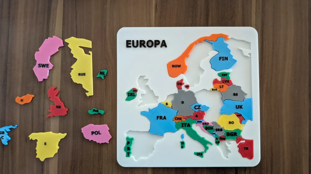 Map puzzle Europe by LarryMakerWorld: Download Free 3D Models