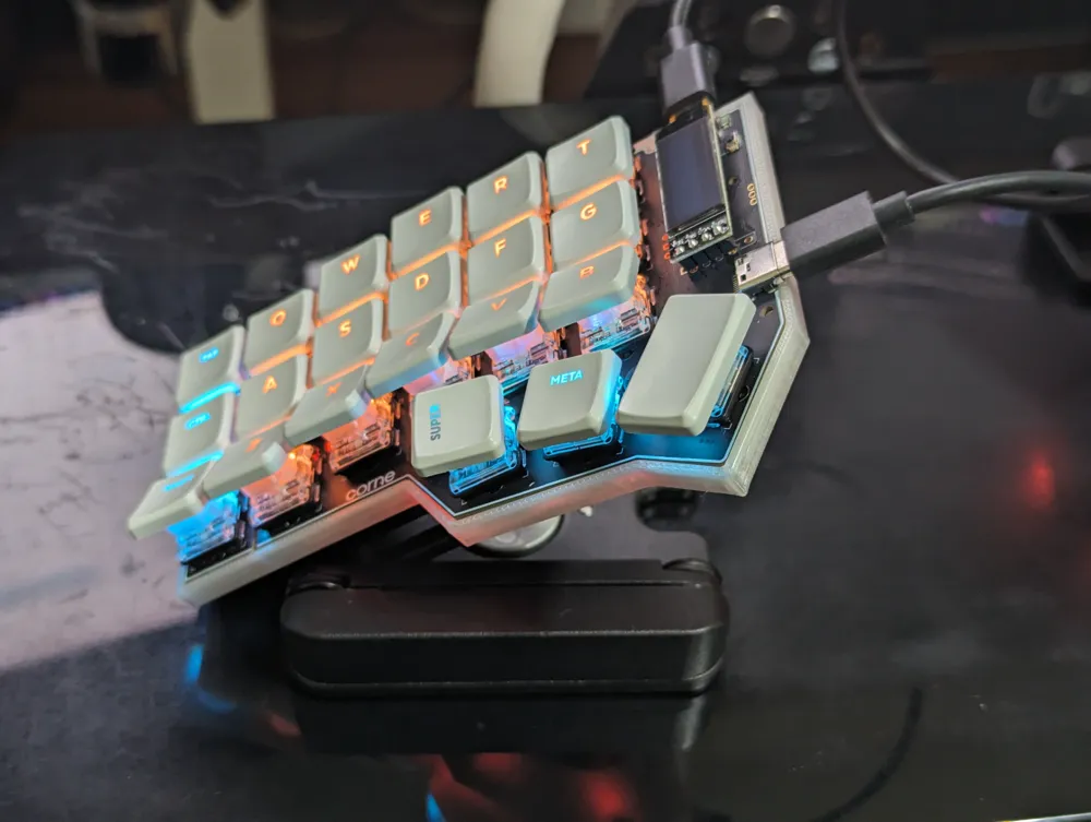 Ergonomic corne keyboard custom case, mount and choc key tilts by aaron ...