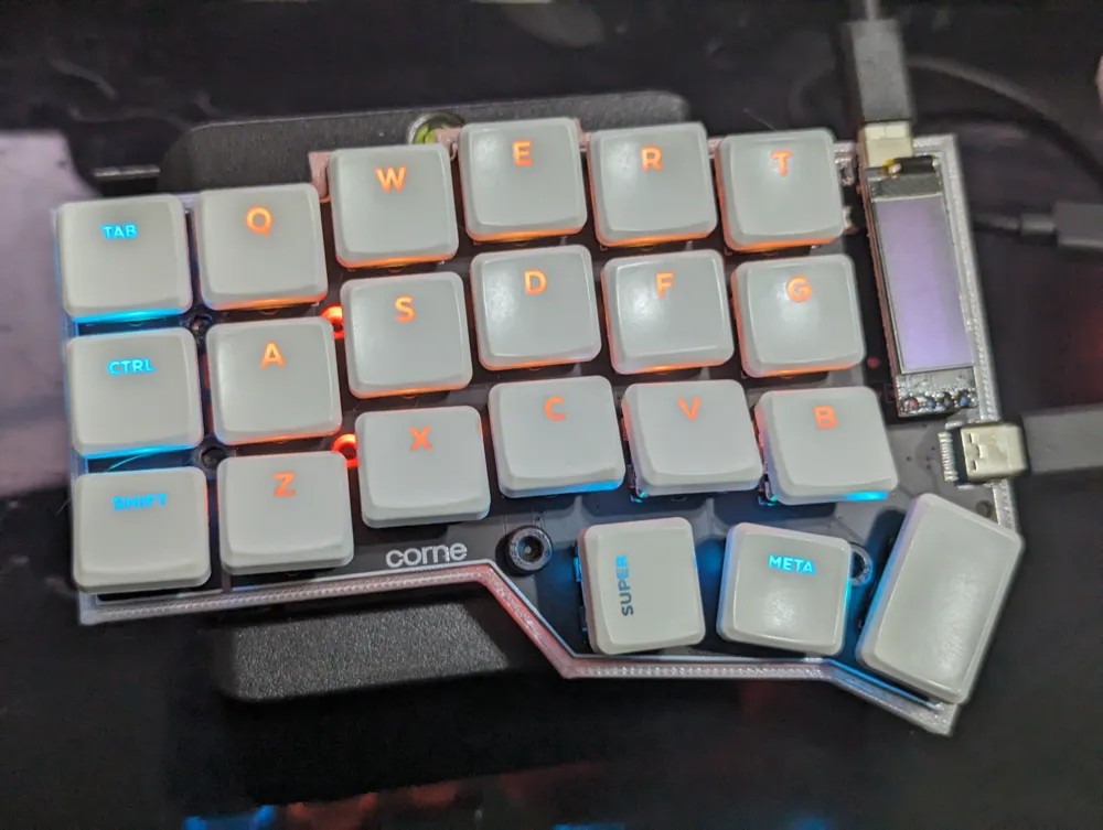 Ergonomic corne keyboard custom case, mount and choc key tilts by aaron ...