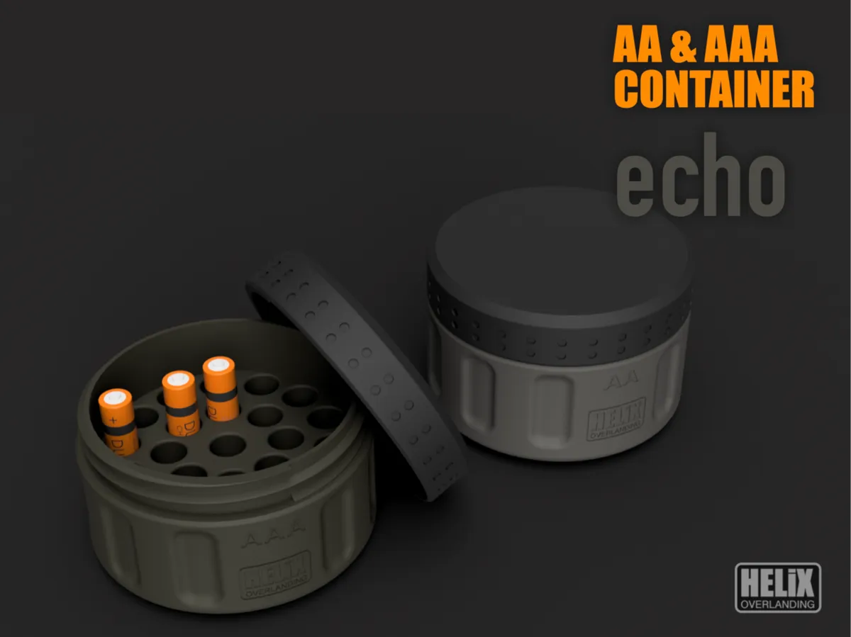 AA & AAA Battery Vault – rugged Screw-Top Edition - Free 3D Print Model ...