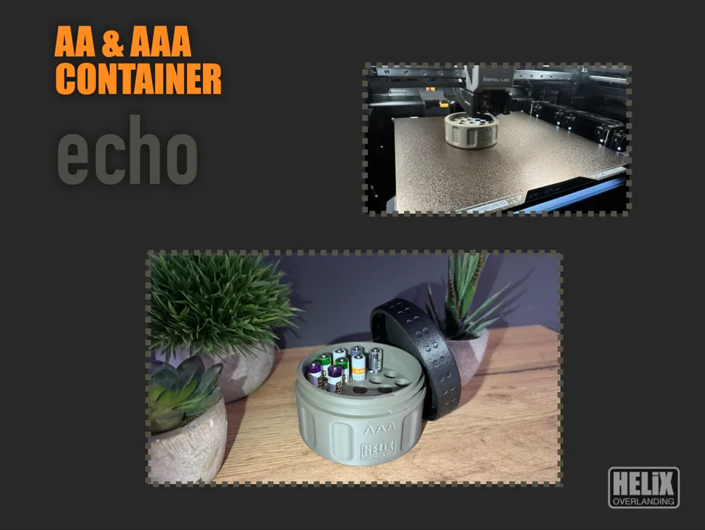 AA & AAA Battery Vault – rugged Screw-Top Edition - Free 3D Print Model ...