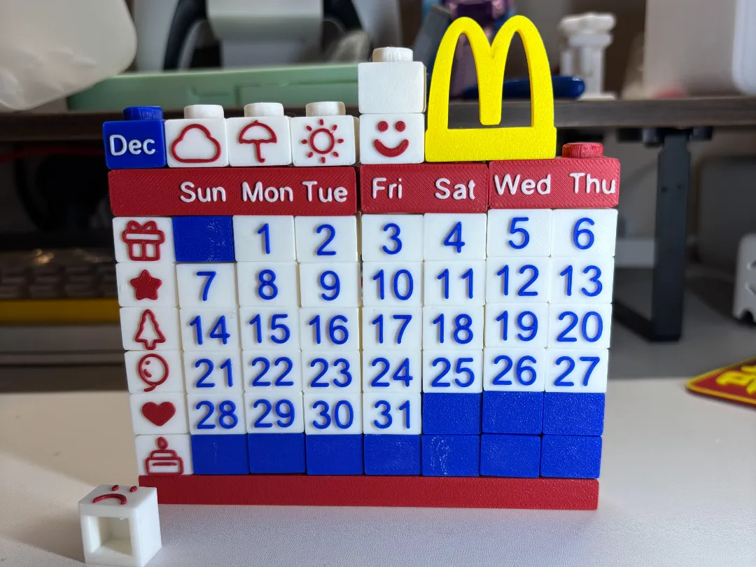 Brick Plate DIY Perpetual Calendar - Free 3D Print Model - MakerWorld