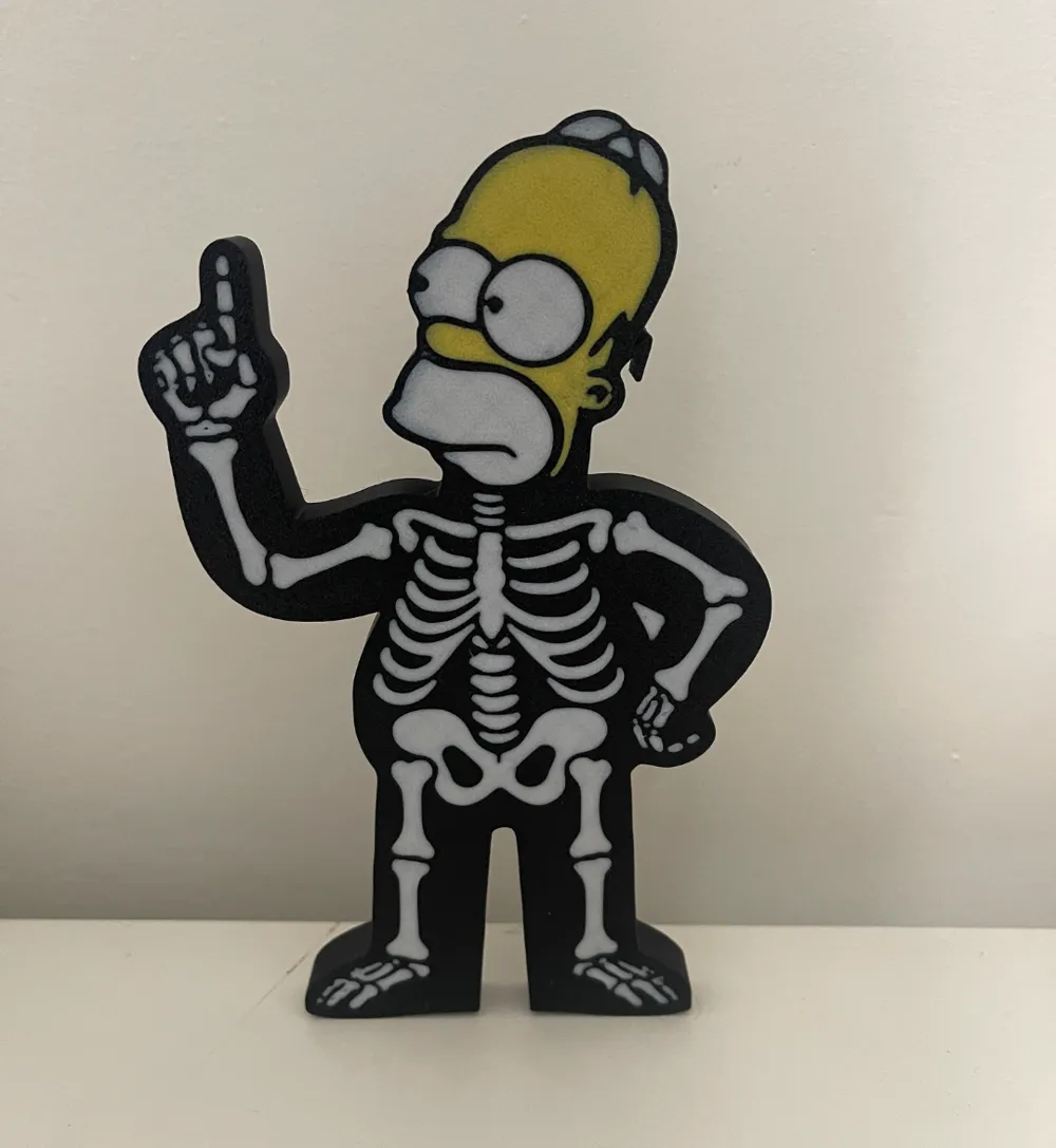 Homer Simpson Skeleton Halloween decor by mOliveira - MakerWorld