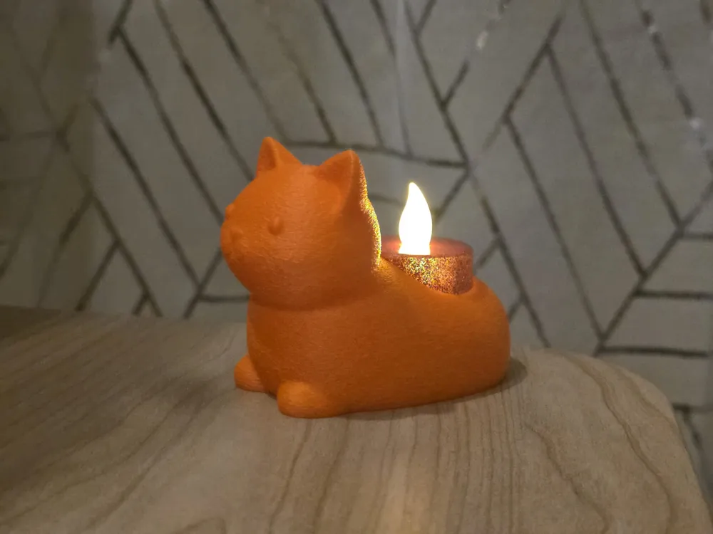 Cat Tealight Holder - Free 3D Print Model - MakerWorld