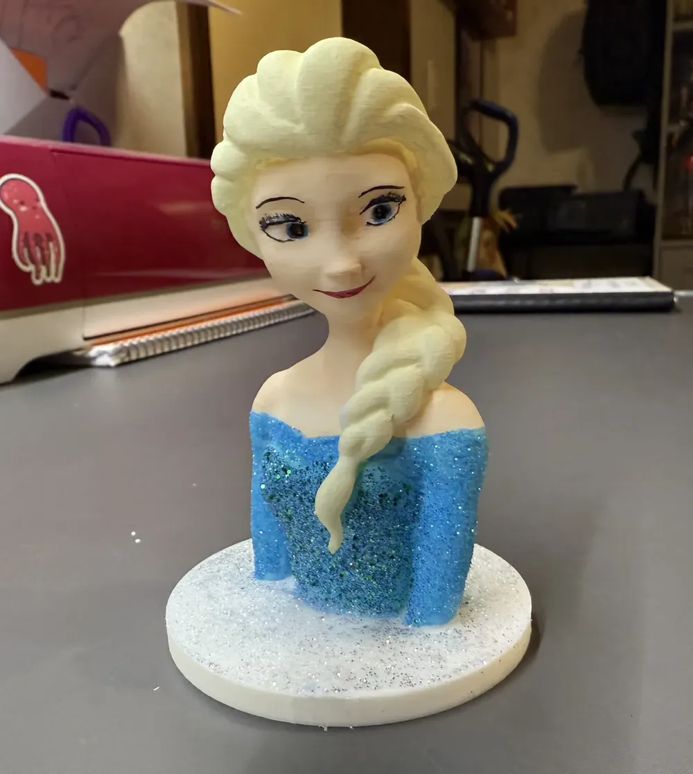 Frozen Elsa Bust Remixed by Shawn - MakerWorld