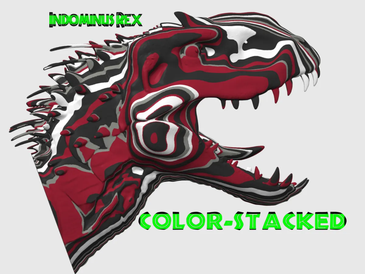 Indominus Rex Color Stacked - Free 3D Print Model - MakerWorld
