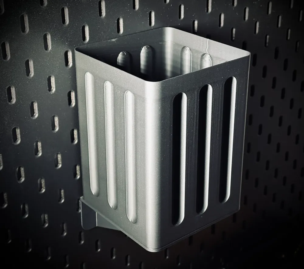 Trash Bin with Skadis Mount - Magnetic - Free 3D Print Model - MakerWorld